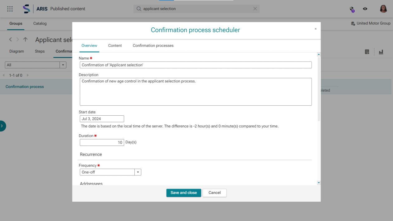 ARIS Confirmation Management - ARIS
